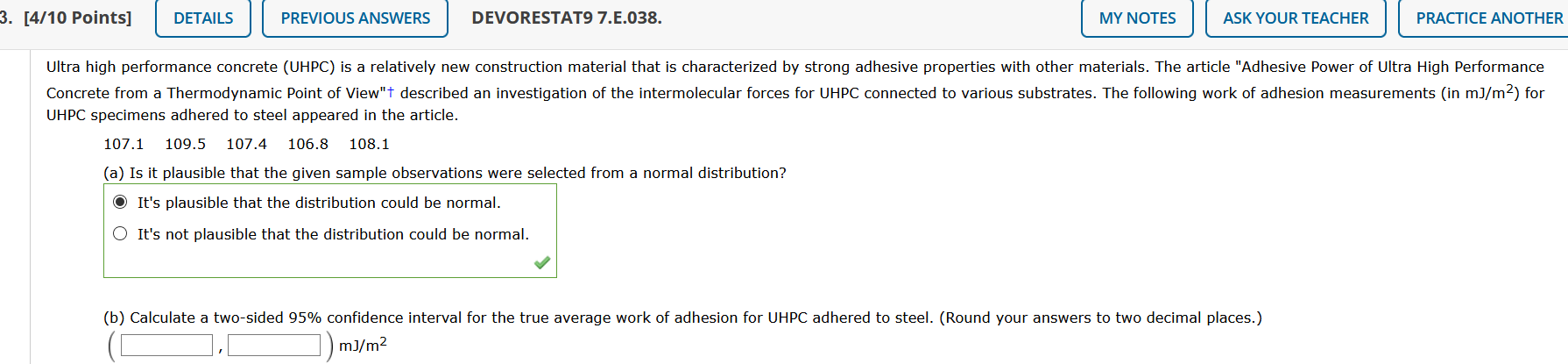 Solved 3. [4/10 Points] DETAILS PREVIOUS ANSWERS DEVORESTAT9 | Chegg.com