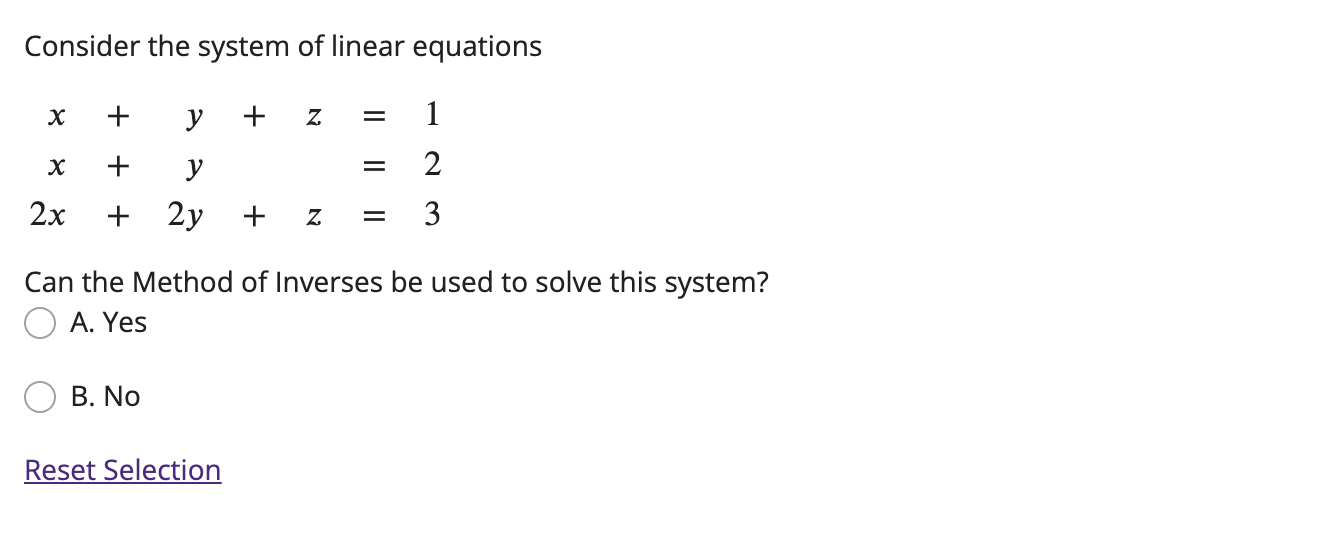 Solved Consider the system of linear equations | Chegg.com