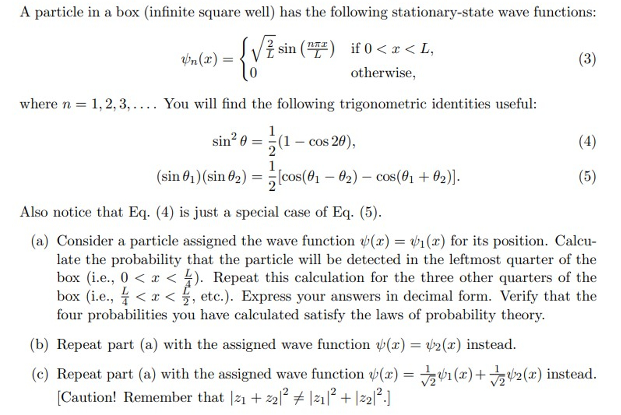 Just part c needed! ASAP! ﻿A particle in a box | Chegg.com