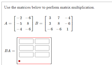 Solved Use the matrices below to perform matrix | Chegg.com