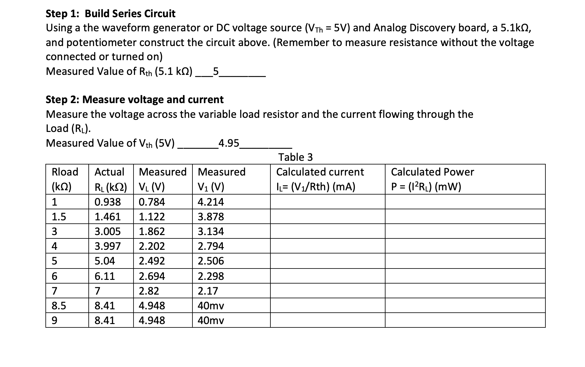 Solved Step 1: Build Series Circuit Using a the waveform | Chegg.com