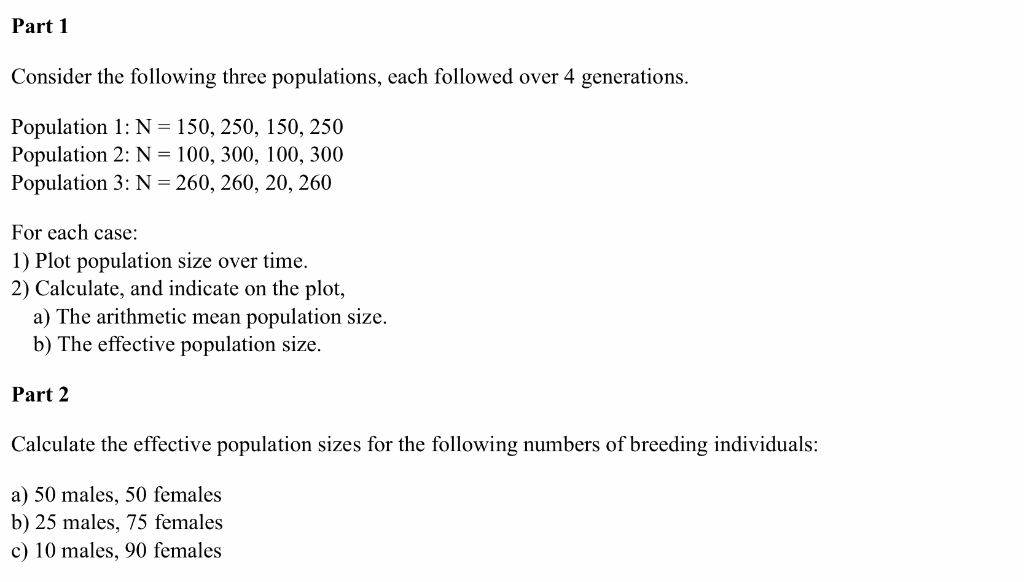 Solved Part 1 Consider the following three populations, each | Chegg.com