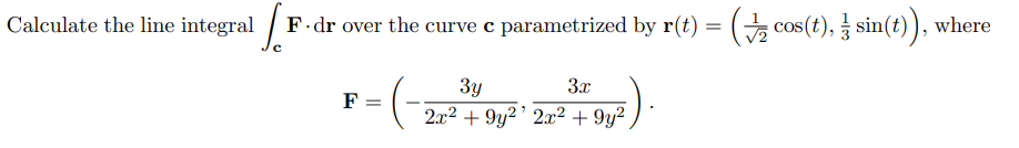 Solved Calculate the line integral ∫cF⋅dr over the curve c | Chegg.com