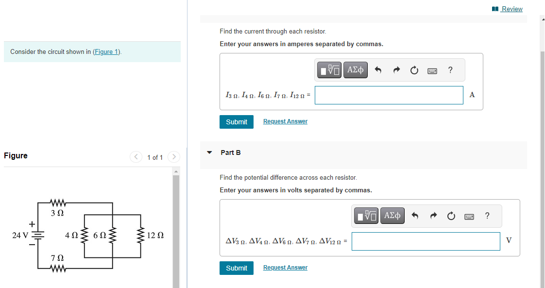 Solved Find the current through each resistor. Enter your | Chegg.com