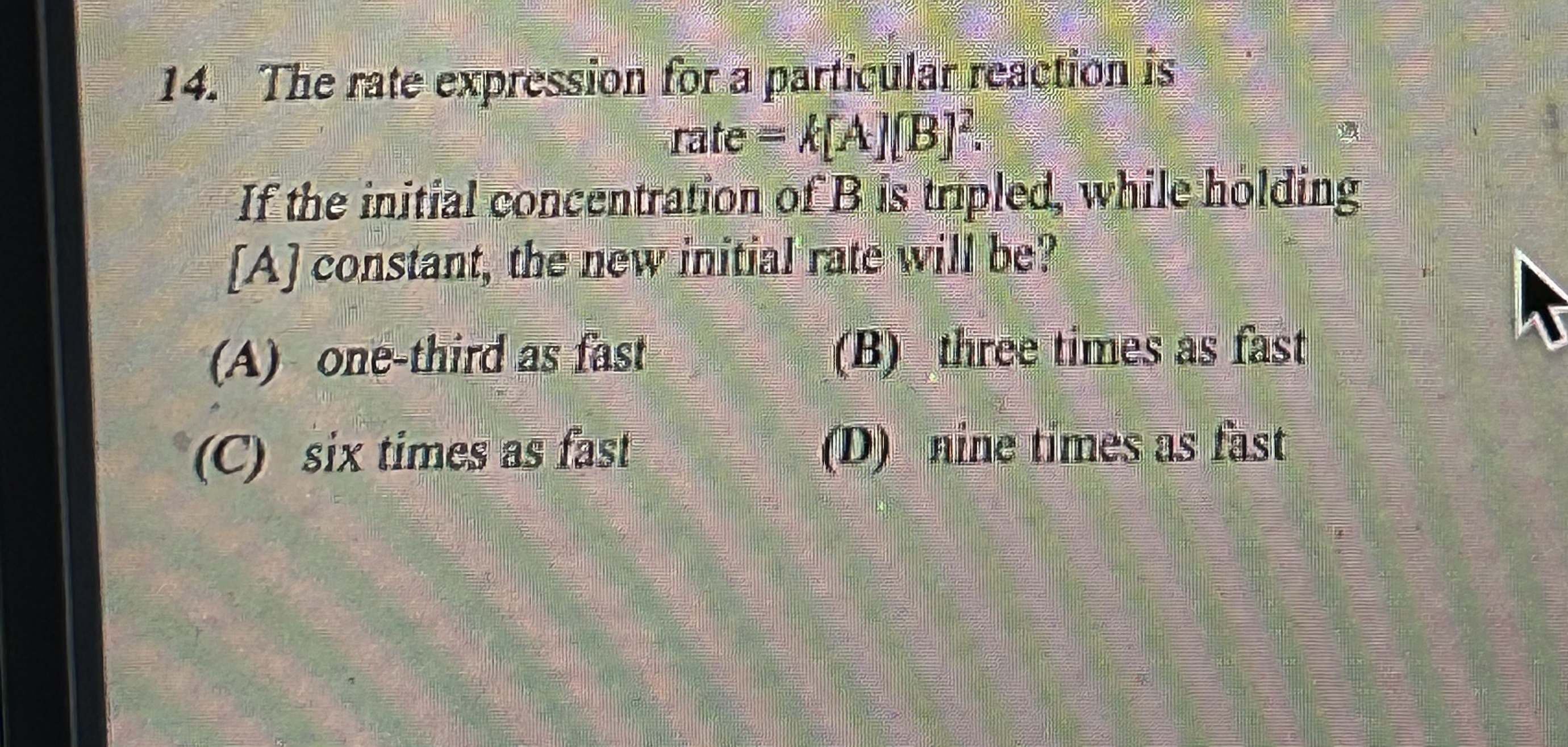 Solved The rate expression for a particular reaction is | Chegg.com