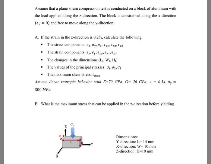 Solved Assume that a plane strain compression test is | Chegg.com