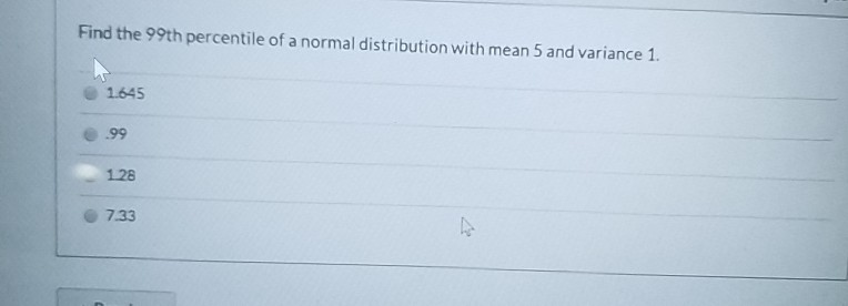 Solved Find the 99th percentile of a normal distribution | Chegg.com