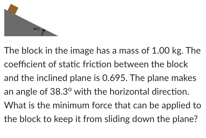 Solved The block in the image has a mass of 1.00 ﻿kg . | Chegg.com