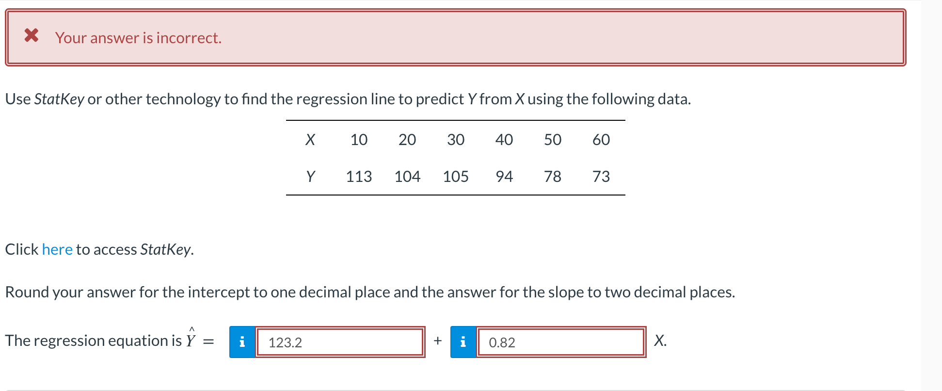 Solved Click here to access StatKey. Round your answer for | Chegg.com