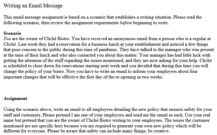 Solved Writing an Email Message This email message | Chegg.com