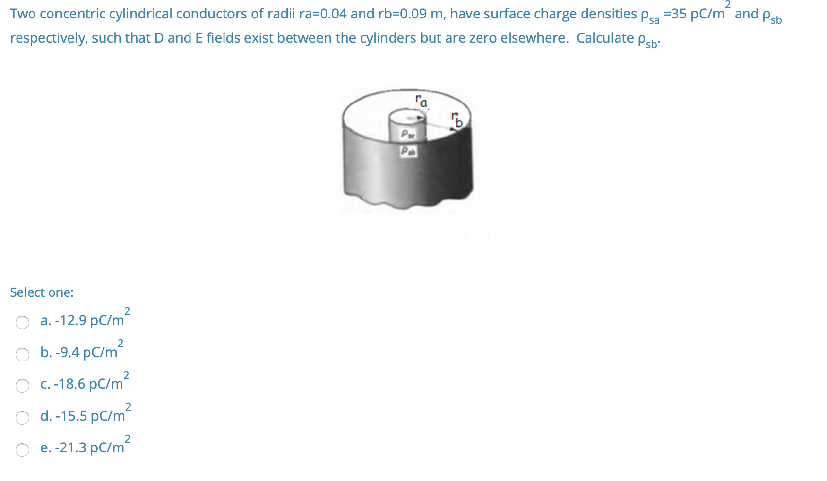 Solved 2 Two concentric cylindrical conductors of radii | Chegg.com