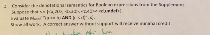 Solved Consider the denotational semantics for Boolean | Chegg.com