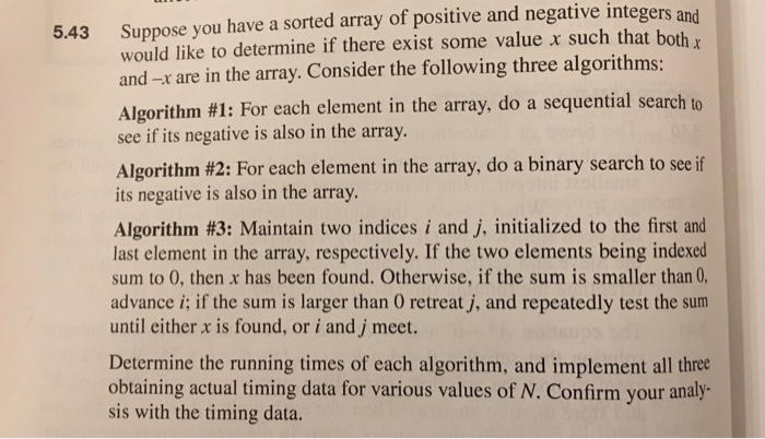 Solved Suppose you have a sorted array of positive and | Chegg.com