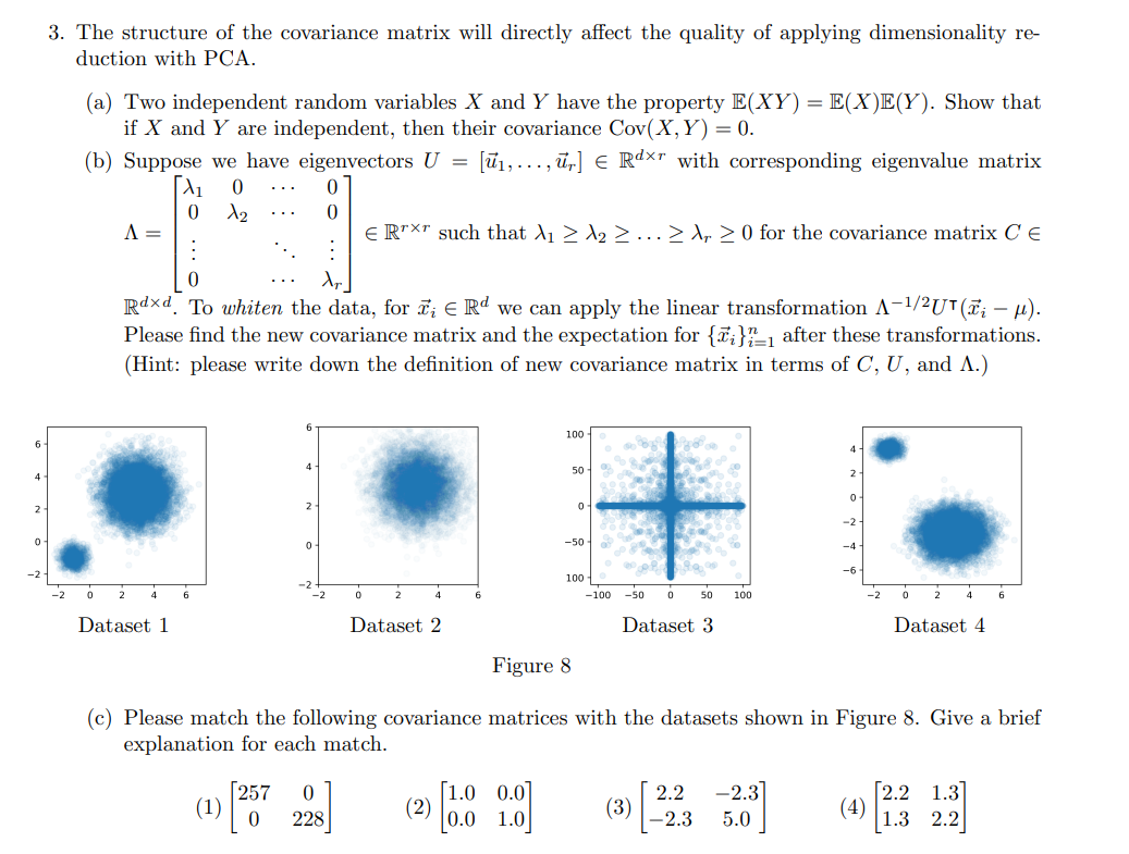 Solved The structure of the covariance matrix will directly | Chegg.com