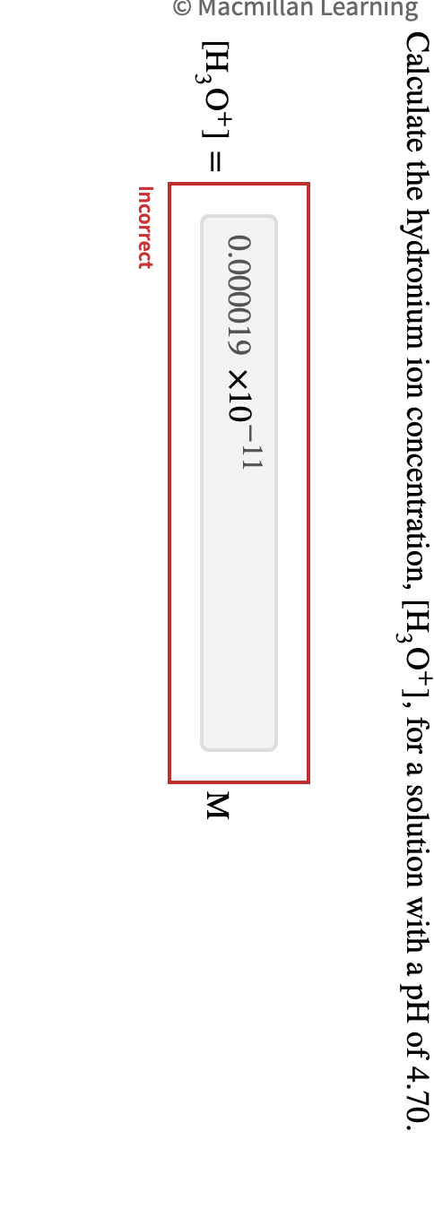 Solved Calculate the hydronium ion concentration, [H3O+], | Chegg.com