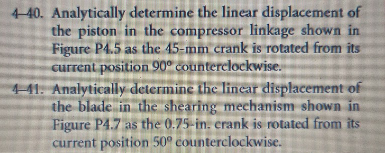 Solved 4-40. Analytically determine the linear displacement | Chegg.com