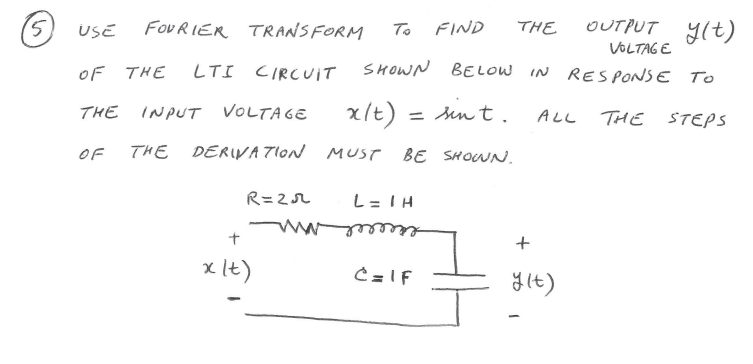 Solved 15 USE FOURIER TRANSFORM To FIND THE OUTPUT ylt) | Chegg.com