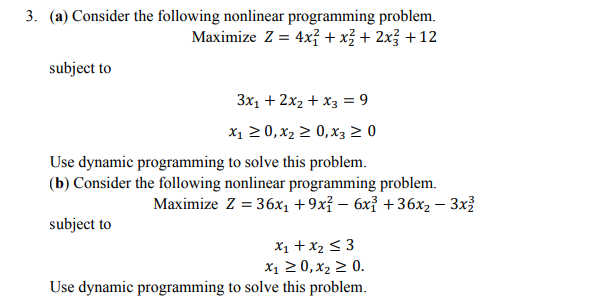 3 A Consider The Following Nonlinear Programming 6515