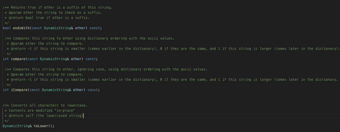 * Dynamicstring class which stores strings * using | Chegg.com