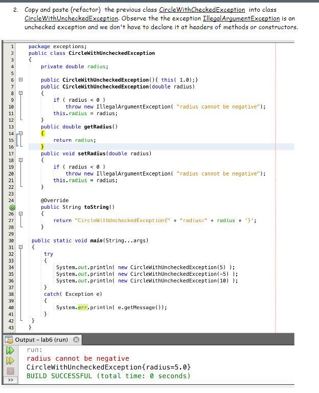 Solved 1. Create a new project exceptions_last_name create | Chegg.com