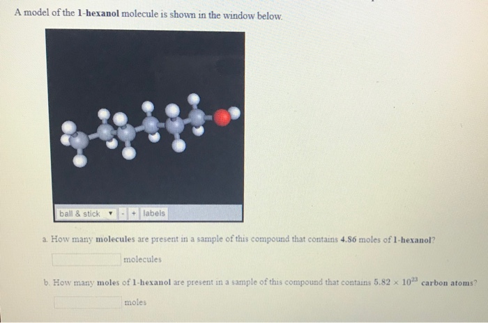 Solved A model of the 1-butanol molecule is shown in the | Chegg.com