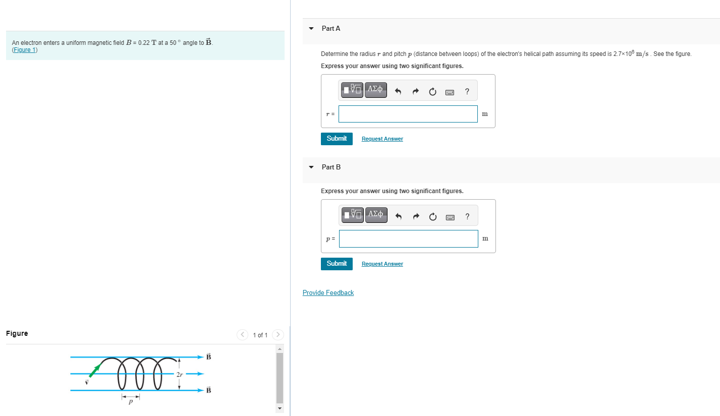 Solved Part AAn ﻿electron enters a uniform magnetic field | Chegg.com