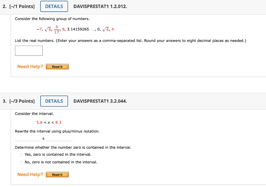 Solved 2. [-/1 Points] DETAILS DAVISPRESTAT1 1.2.012. | Chegg.com