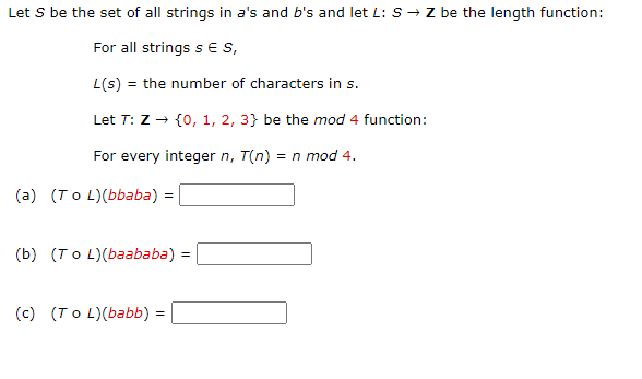Solved Let S be the set of all strings in a′s and b′s and | Chegg.com