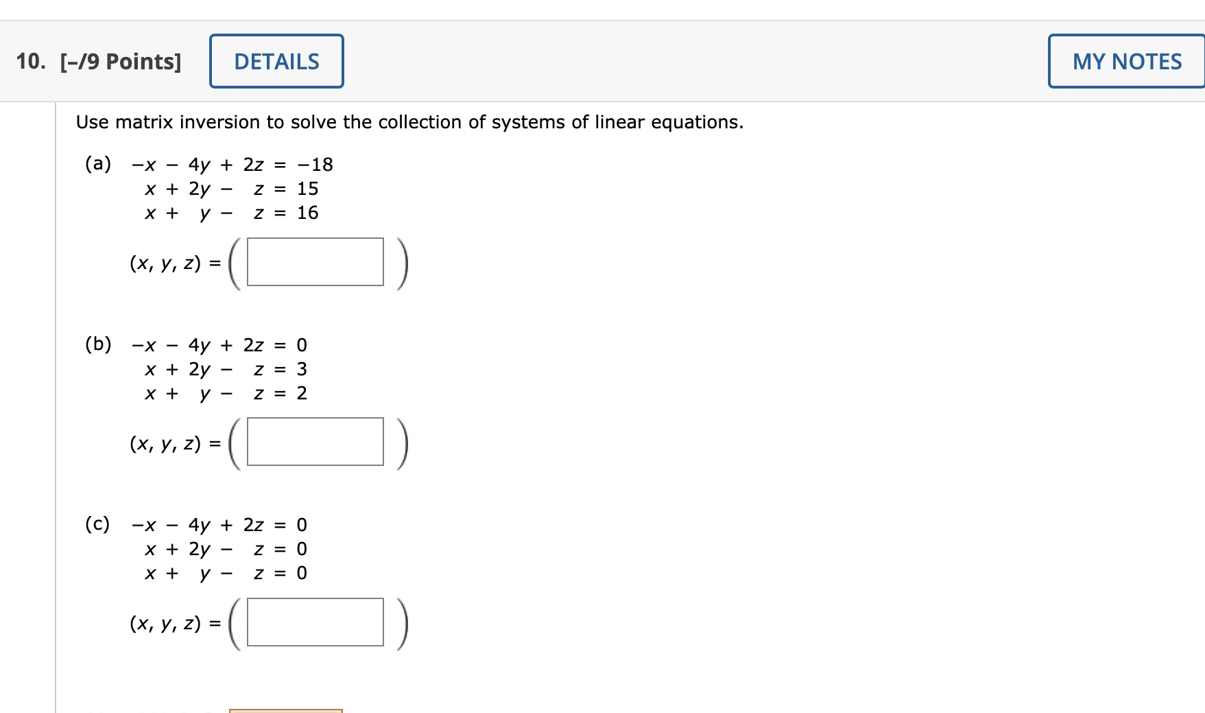 Solved Use matrix inversion to solve the collection of | Chegg.com