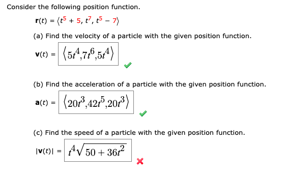 Solved Consider the following position function. r(t) = (t + | Chegg.com