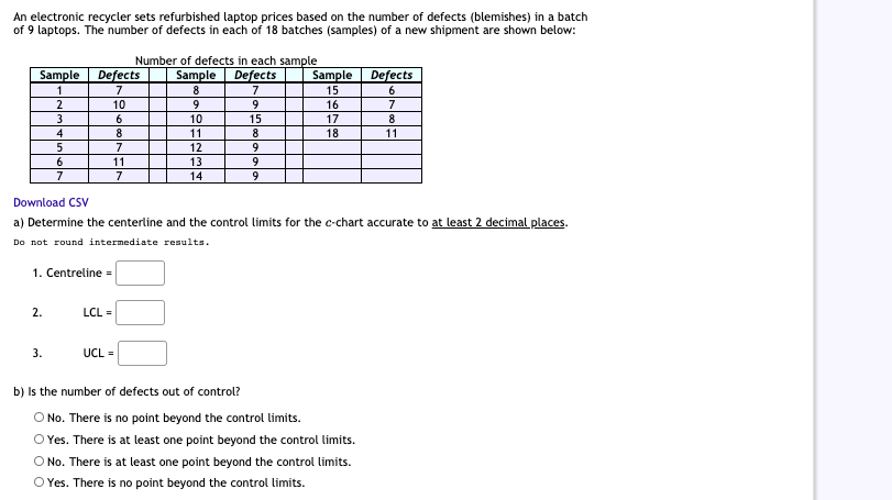 Solved An electronic recycler sets refurbished laptop prices | Chegg.com