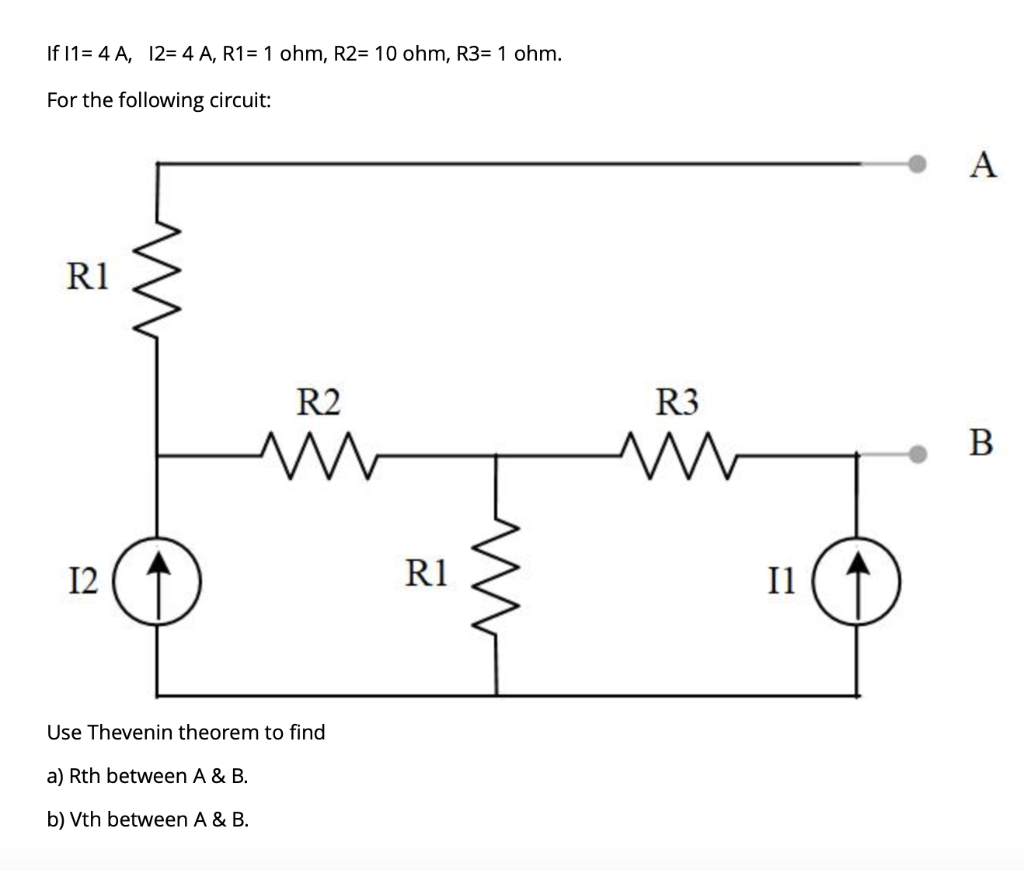 Solved If 11= 4 A, 12= 4 A, R1 = 1 ohm, R2= 10 ohm, R3= 1 | Chegg.com
