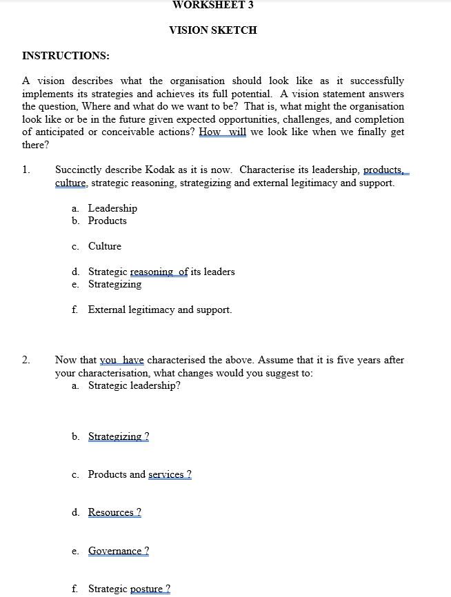 Solved WORKSHEET 3 VISION SKETCH INSTRUCTIONS: A vision | Chegg.com