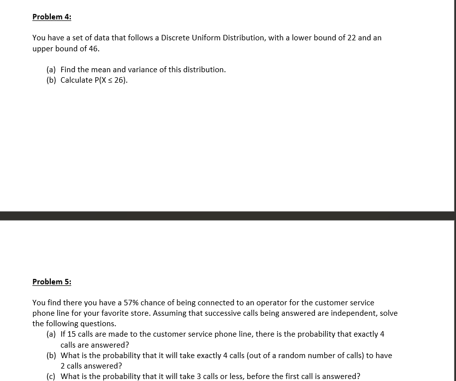 Solved You have a set of data that follows a Discrete | Chegg.com