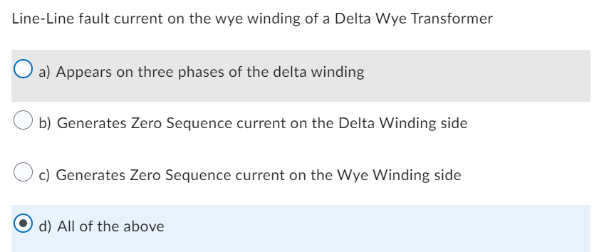 Solved Line-Line fault current on the wye winding of a Delta | Chegg.com