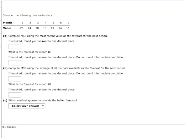 Solved HELP! (a) Compute MSE using the | Chegg.com