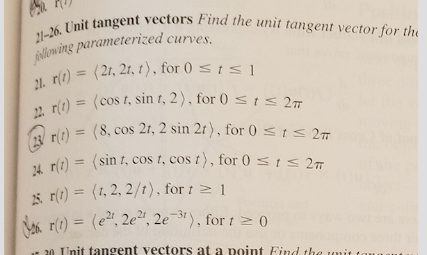 Solved t tangent vectors Find the unit tangent vector for | Chegg.com