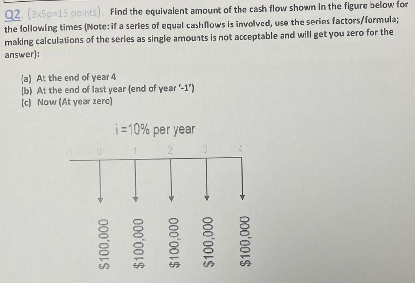 Solved Q2. (3×5p=15 points). Find the equivalent amount of | Chegg.com
