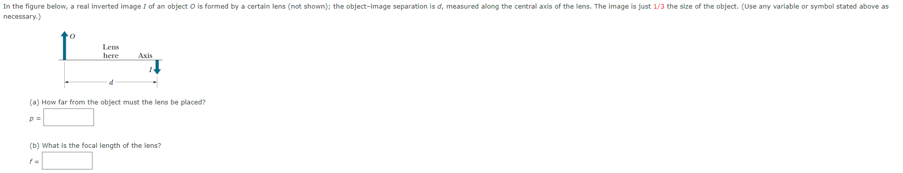 Solved In the figure below, a real inverted image I of an | Chegg.com