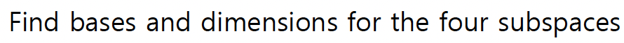 Solved Find bases and dimensions for the four subspacesa) | Chegg.com