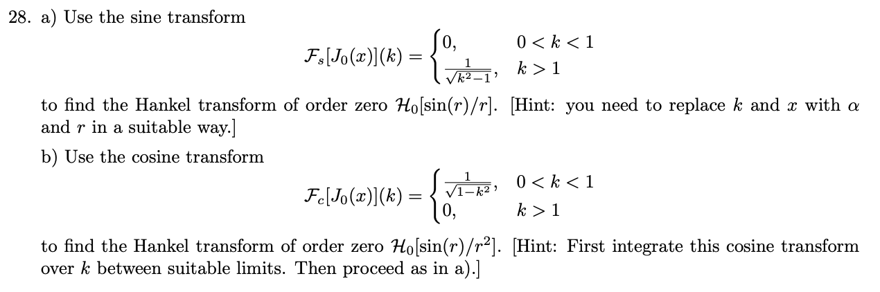 Solved 28. a) Use the sine transform | Chegg.com