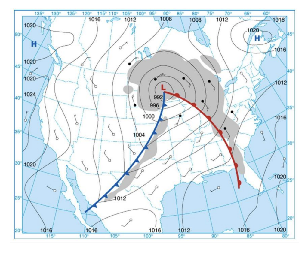Solved The passage of a storm system as the one shown in | Chegg.com