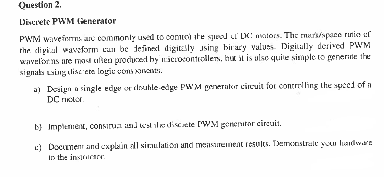 Question 2. Discrete PWM Generator PWM waveforms are | Chegg.com