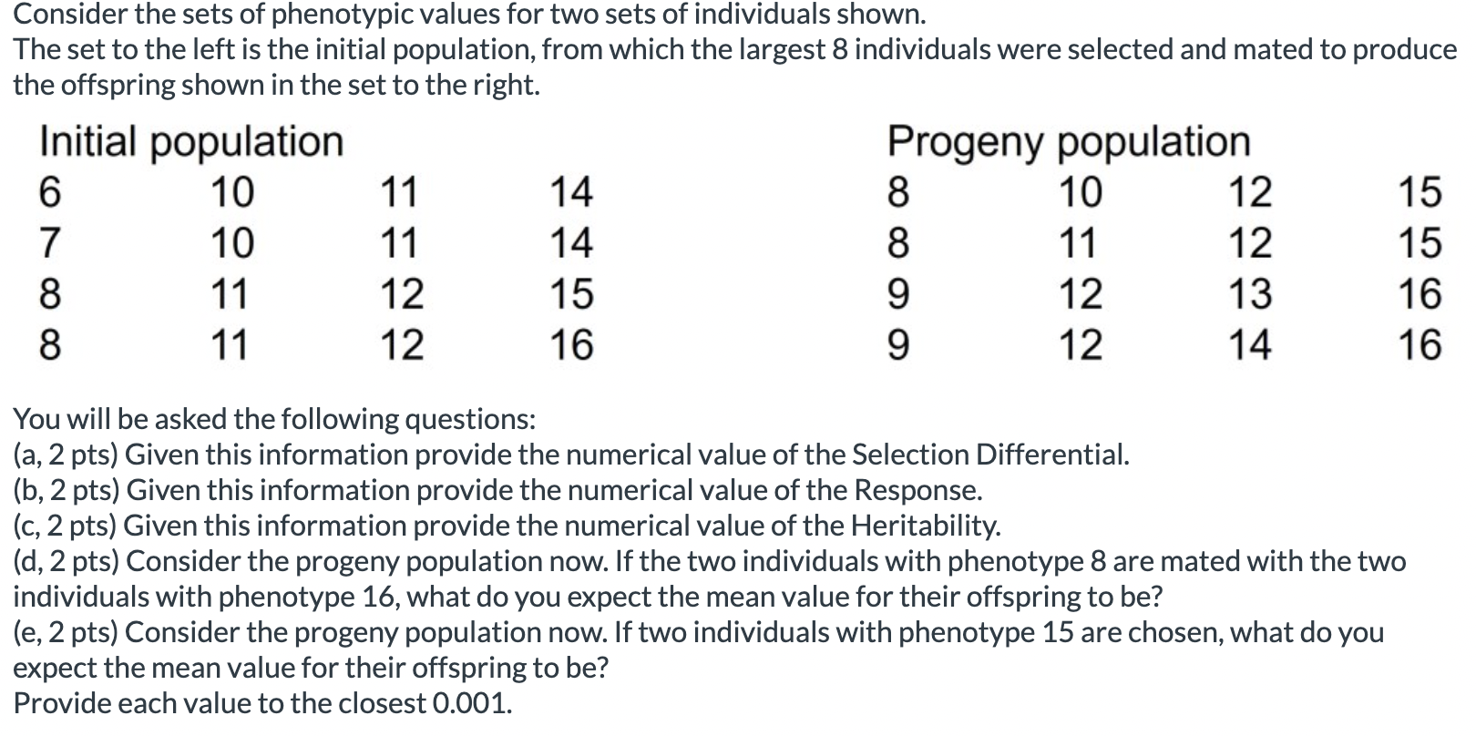 Solved Consider the sets of phenotypic values for two sets | Chegg.com