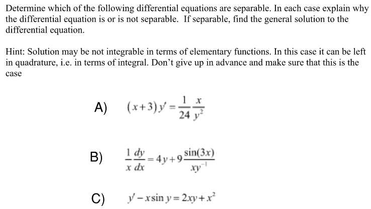Solved Determine Which Of The Following Differential