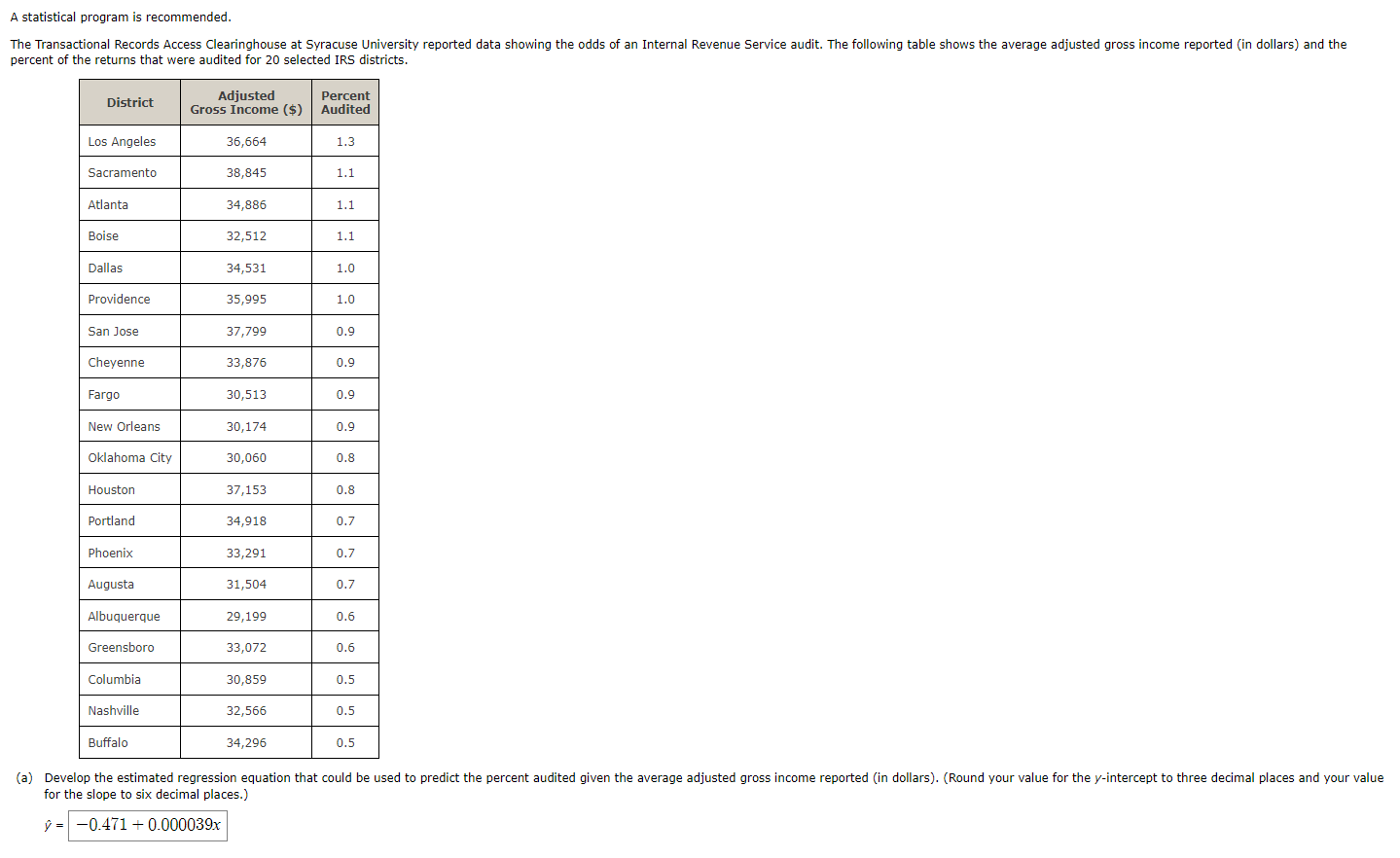 Solved A statistical program is recommended. percent of the | Chegg.com