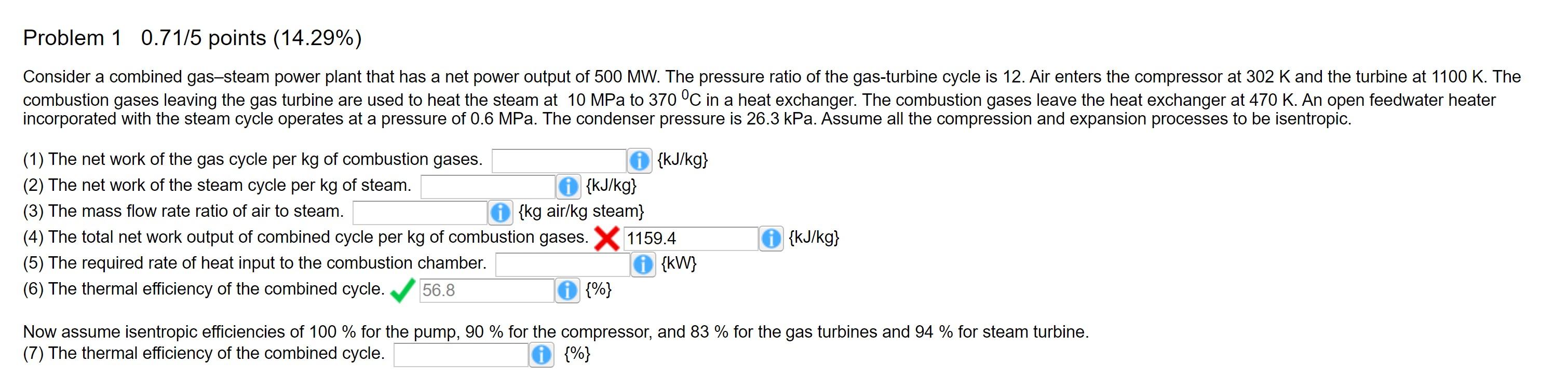 Solved Problem 1 0.71/5 points (14.29%) Consider a combined | Chegg.com