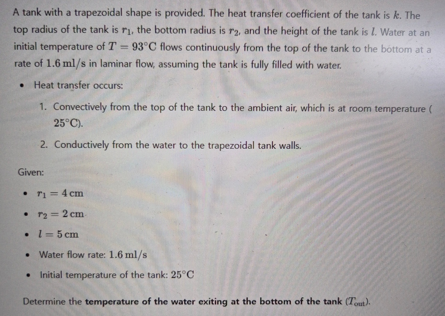 Solved A tank with a trapezoidal shape is ﻿provided. The | Chegg.com