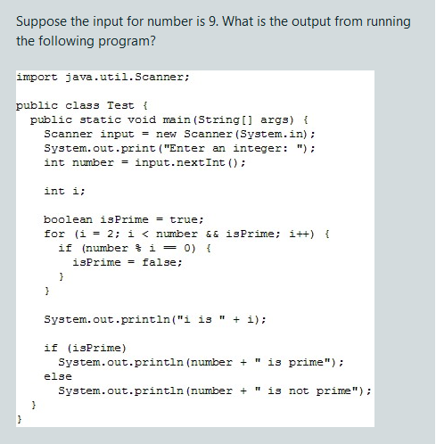 Solved Suppose the input for number is 9. What is the output | Chegg.com