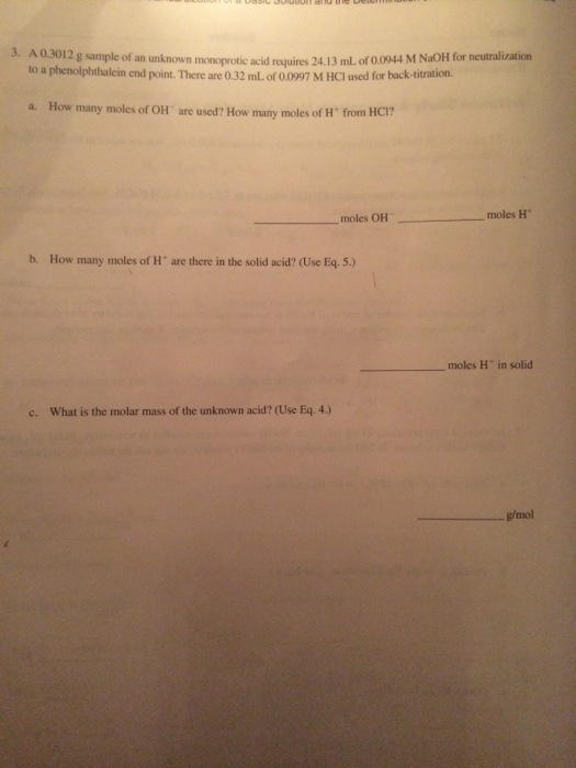 Solved Experiment 24 Advance Study Assignment Molar Mass of | Chegg.com